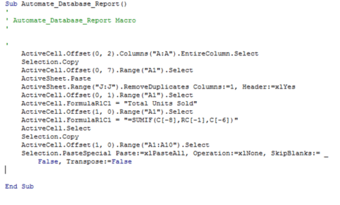 Automate Database Reports with Record Macro Function in Excel ...